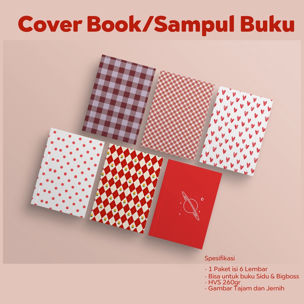 Jual COVER BOOK | SAMPUL BUKU AESTHETIC | SAMPUL BUKU SEKOLAH | BOOK COVER AESTHETIC | RED ...