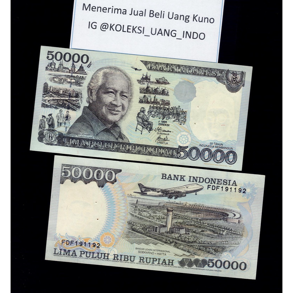 Jual Uang Kuno 50000 Soeharto Kertas Gress Ada Pinhole Staples | Shopee ...