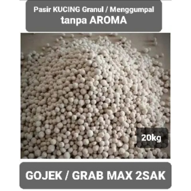 Jual Pasir Kucing Granul isi 25L ( Menggumpal non Aroma) | Shopee Indonesia