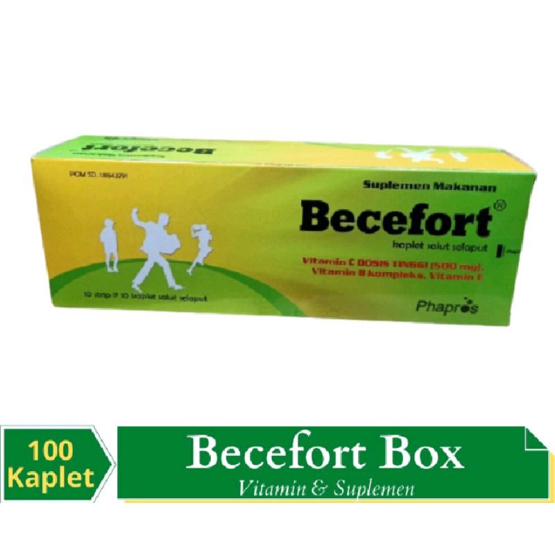 Jual BECEFORT VITAMIN C, B, E, 500mg 10 Setrip/100 tablet ...