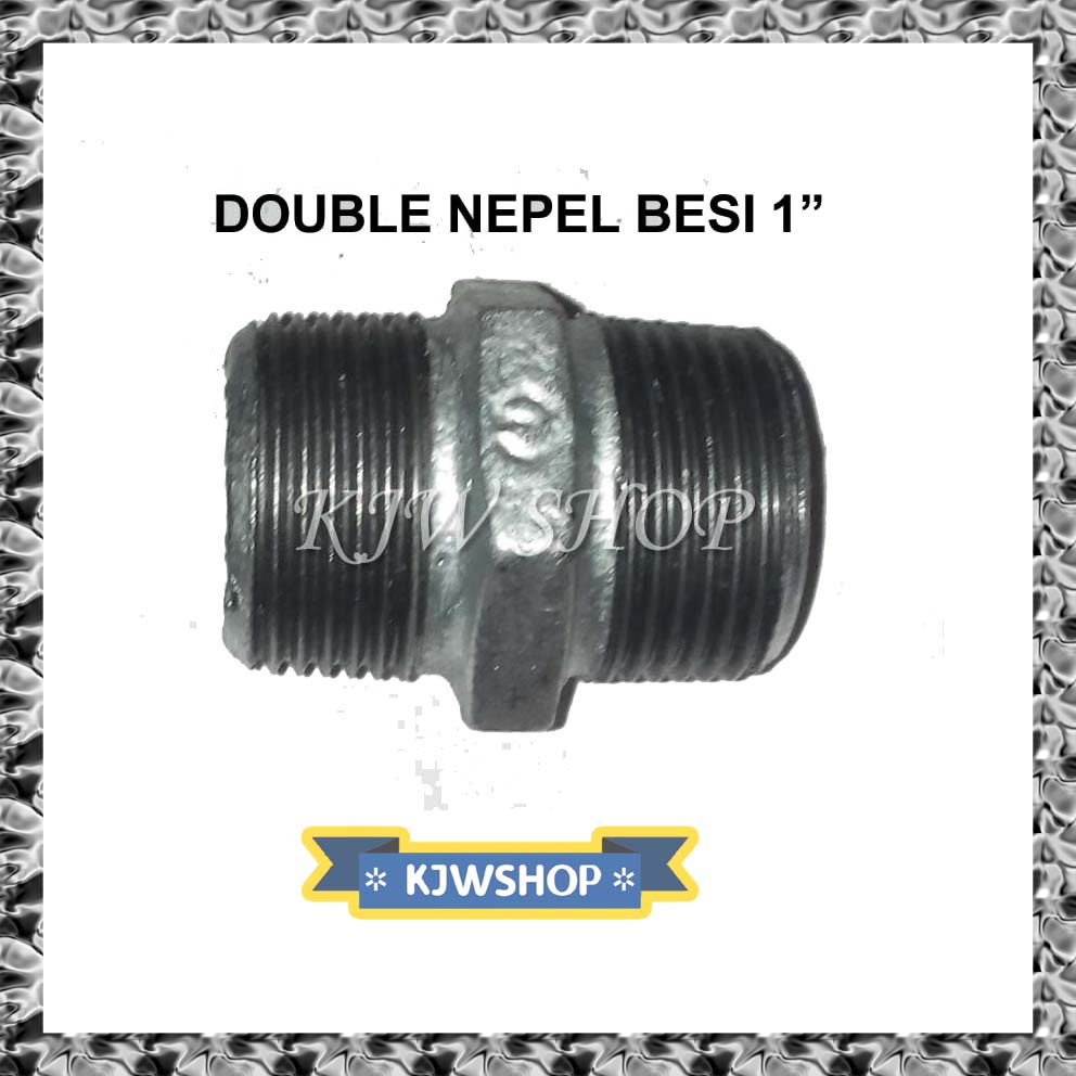 Jual Double Nepel Besi 1" Double Drat Galvanis 1inch Sambungan Dobel Drat Ukuran Pipa 1 Inch ...