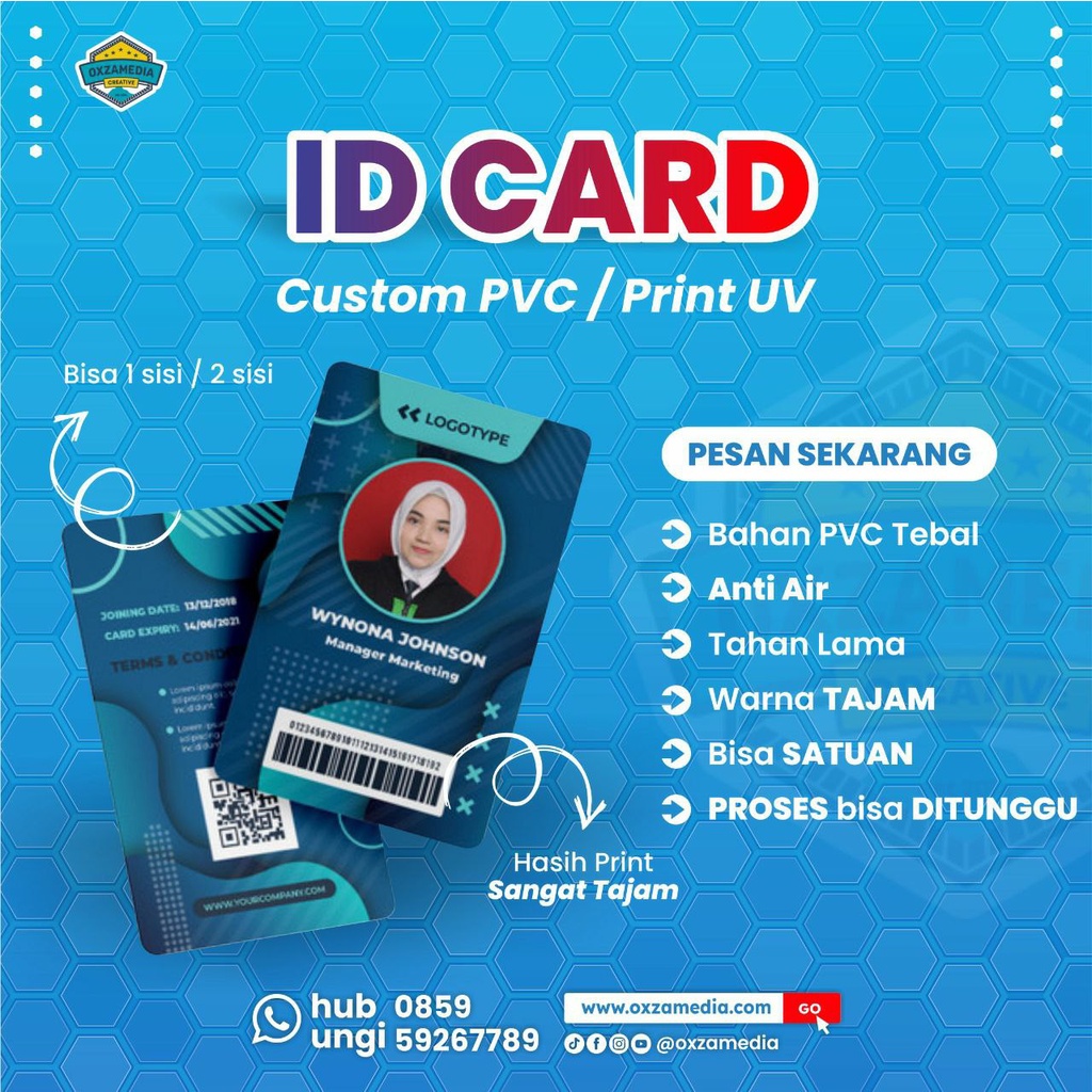 Jual CETAK ID CARD CUSTOM PVC / UV PREMIUM - LEBIH TEBAL & HASIL TAJAM | Shopee Indonesia