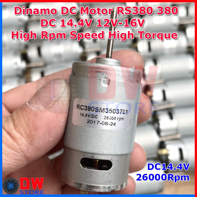 Jual Dinamo DC Motor RS390 RS 390 DC 14.4V 12V-16V High RPM Speed ...