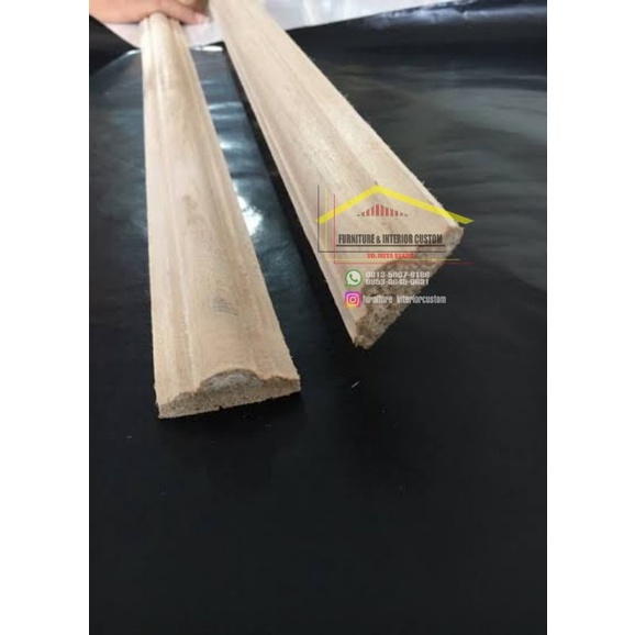 Jual List Kayu Wall Moulding panjang 200cm Untuk dekor ruang | Shopee ...