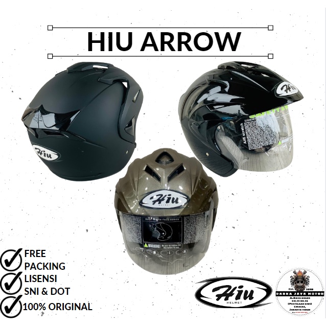 Jual HELM HIU ARROW SOLID DOUBLE VISOR HALF FACE | Shopee Indonesia