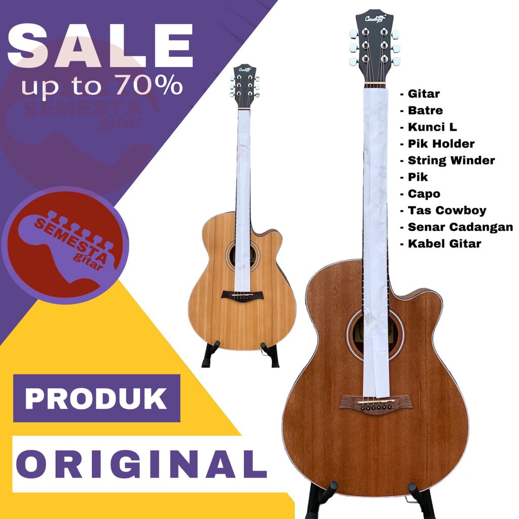 Jual Gitar Akustik Elektrik Cowboy Original GWC 235 Tuner | Shopee Indonesia