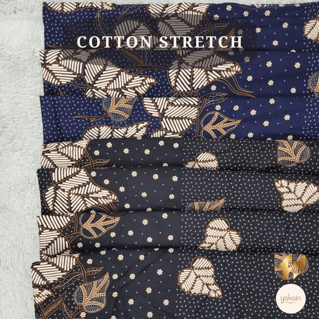 Jual Kain Batik Katun / Cotton Stretch FAMAS - Batik Daun Susun Luxe ...
