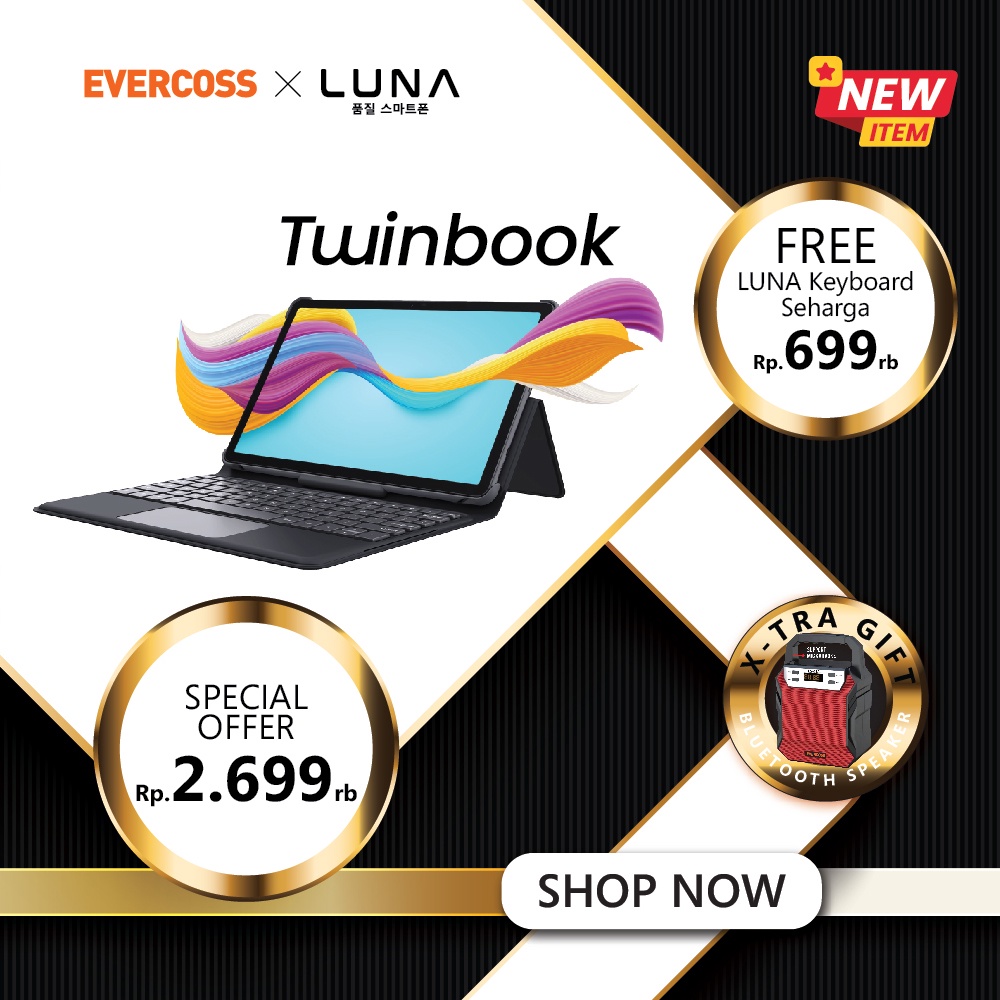 Jual Evercoss X LUNA Twinbook 10 inci octa core processor Ram 4/64 ...