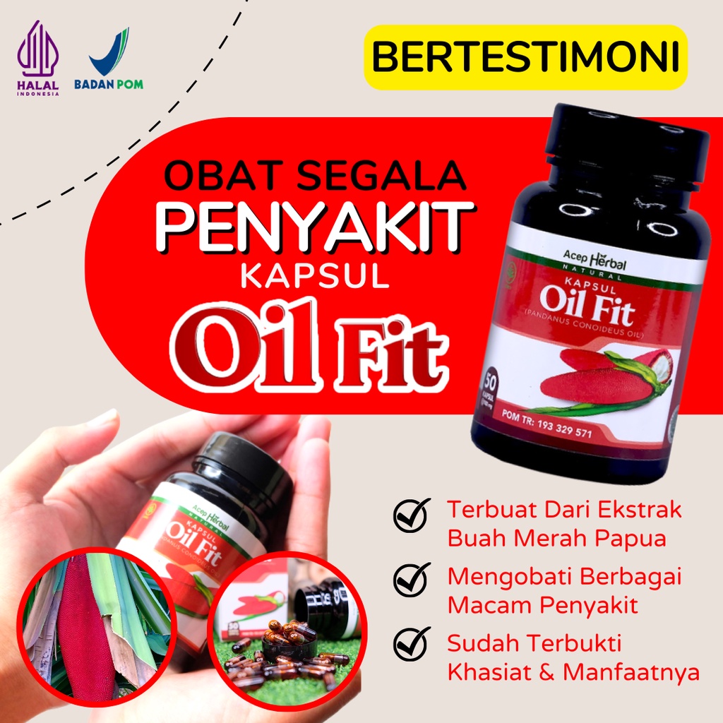 Jual Oil Fit Herbal Original Kapsul Minyak Ekstrak Buah Merah Papua 100 ...