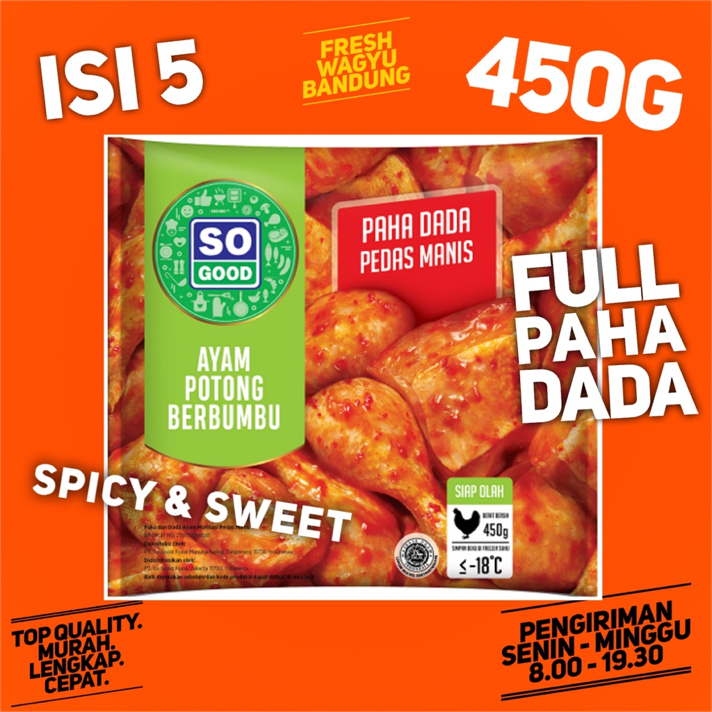 Jual SO GOOD AYAM PEDAS MANIS PAHA DADA Berbumbu Ayam Potong SOGOOD 450g | Shopee Indonesia
