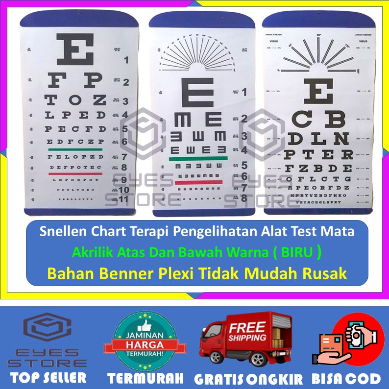 Jual Snellen Chart Alfabet Snellen E Chart Visus Terapi Pengelihatan ...