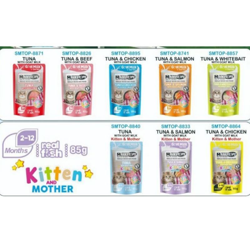 Jual MARKOTOP Pouch Cat Wet Food Sachet - Makanan Basah Kucing 85 Gram ...