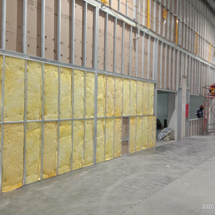 Jual Alat Musik Pemasangan Partisi Gypsum 2 Sisi + Rockwool Peredam ...