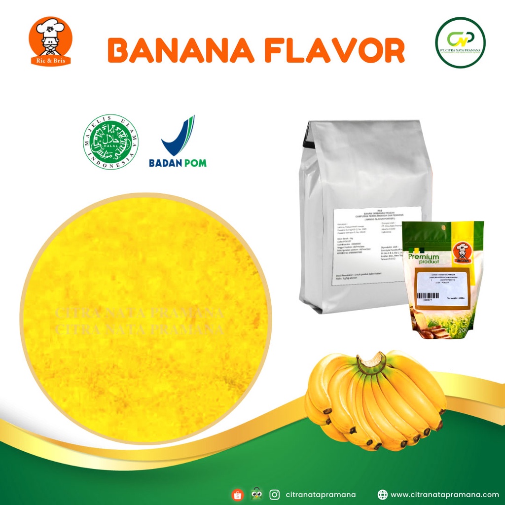 Jual Banana Flavour Powder/ Bubuk Minuman Rasa Pisang / Perisa Bubuk ...