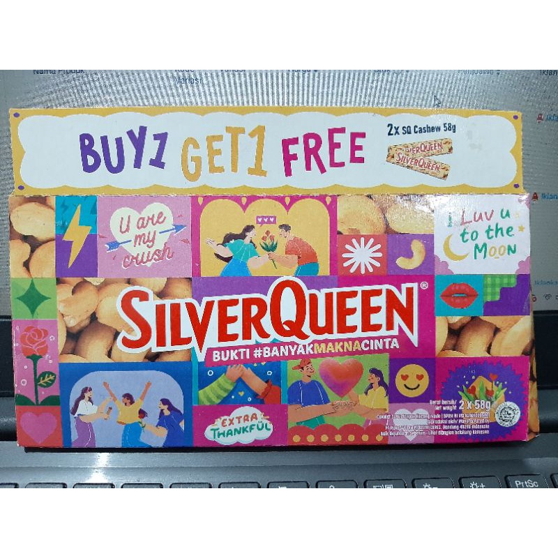 Jual SILVERQUEEN LOVE VALENTINE COKELAT 58gr, DAPAT 2 DENGAN BUNGKUS ...