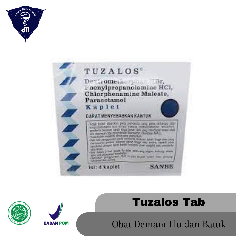 Jual TUZALOS 4 TABLET - DEMAM BATUK PILEK DEWASA/PEREDA NYERI DEWASA ...