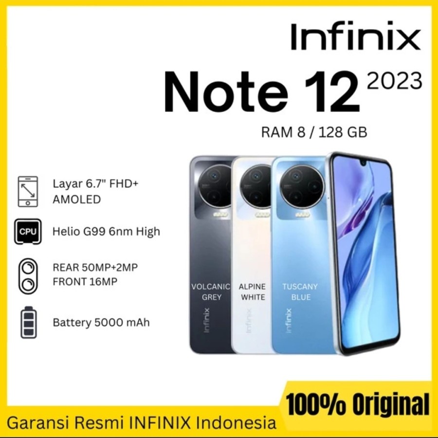 Jual Infinix Note 12 2023 RAM 8/256 or 8/128 New Garansi Resmi | Shopee ...