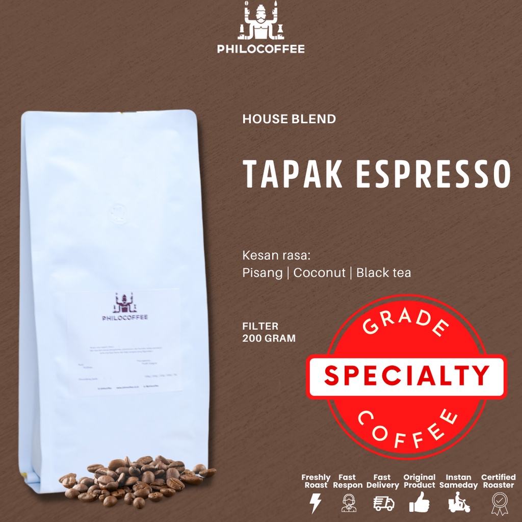 Jual Biji Kopi Tapak Espreso 200gr | Espresso Coffee | Shopee Indonesia