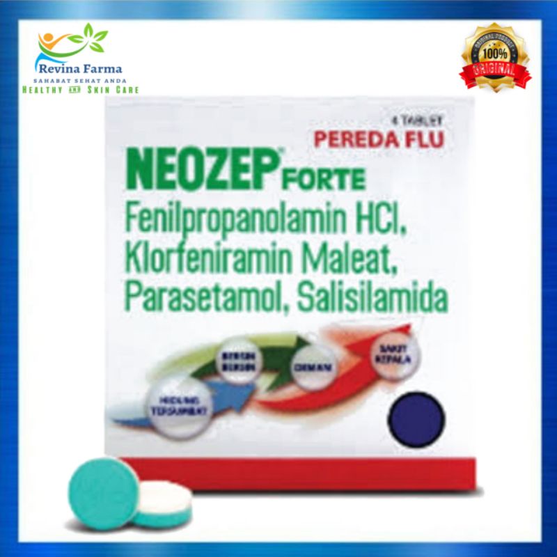 Jual Neozep Forte 1 Strip isi 4 tablet, Neozep Flu Obat Flu, Pilek 100% ...