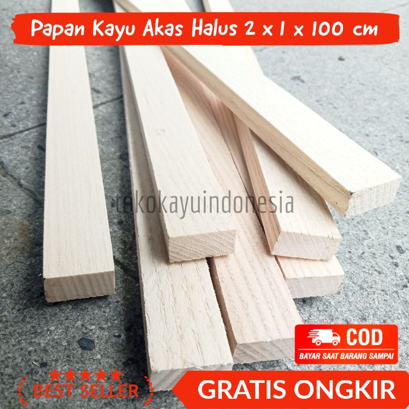 Jual Papan Kayu Akas Halus 2 x 1 x 100 cm Bahan Baku Kerajinan Tangan ...