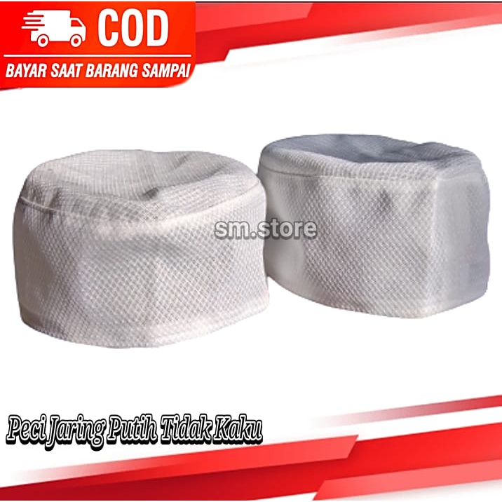 Jual Peci Jaring Putih Lemas/Kopiah Putih Jaring/Peci Jaring Madinah ...