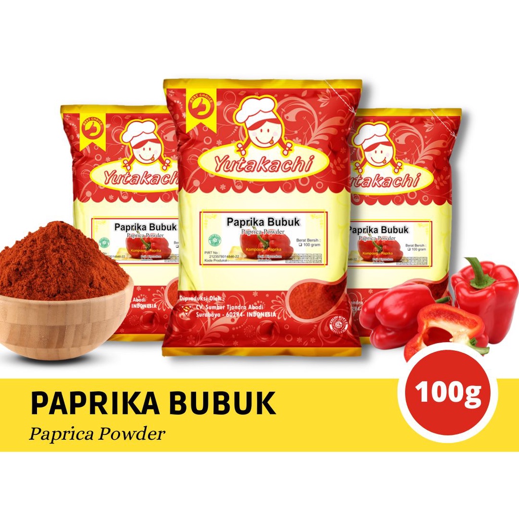 Jual Paprika Bubuk 100gr Yutakachi / Paprika Merah Bubuk / Bumbu Rempah ...
