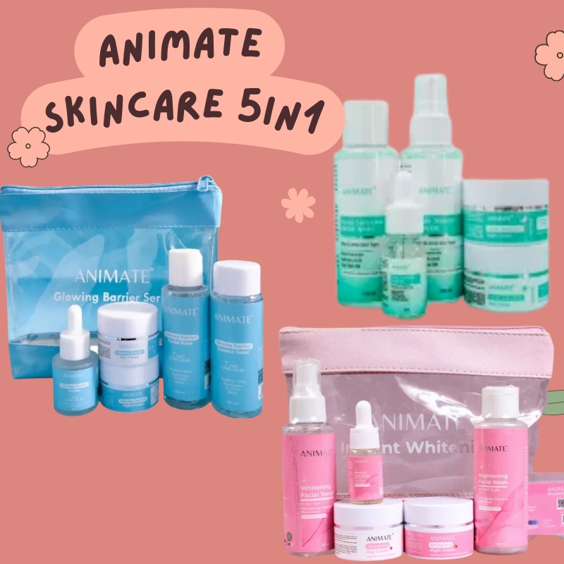 Jual Laamia Animate Instant Whitening Glowing Barrier Acne Series 5in1 ...
