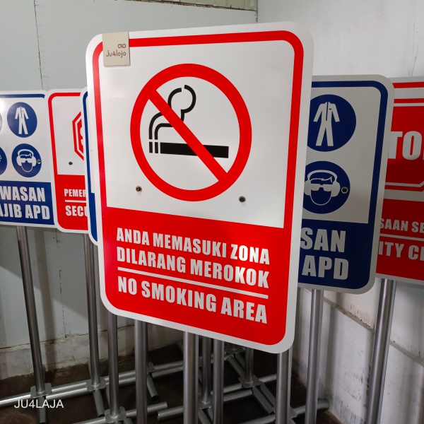 Jual Rambu Plang (Portable) Tanda KAWASAN DILARANG MEROKOK - NO SMOKING ...