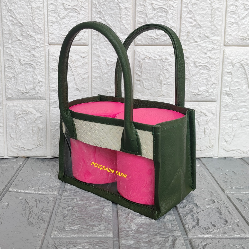 Jual Tas Parcel Mika Anyaman (Hijau Army) Untuk Isi 2 Toples Model ...