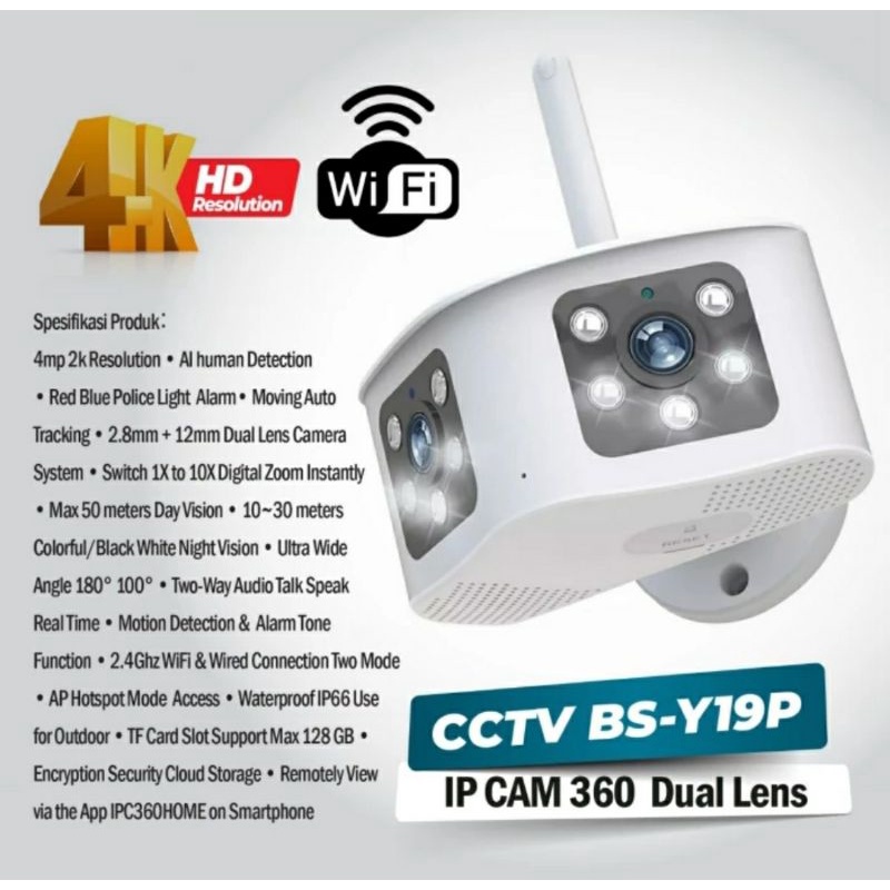 Jual kamera CCTV Panoramic 4K Dual Lens, Ultra View | Shopee Indonesia