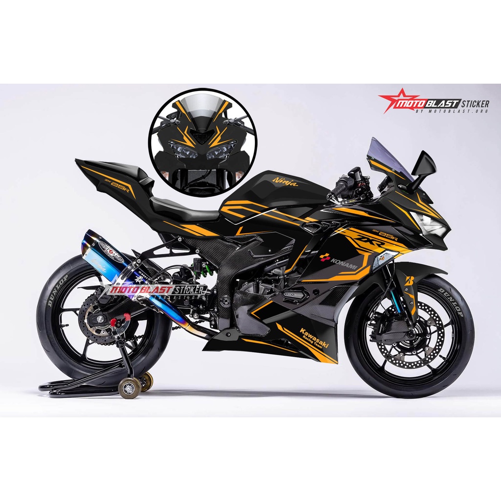 Jual Decal Stiker Ninja ZX25R Black with Gold Stripe Full Body ...