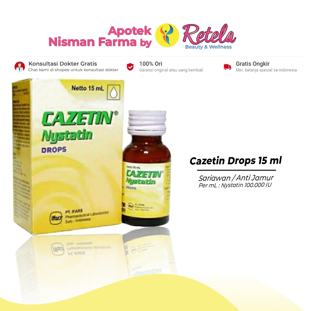 Jual Cazetin Drops 15 ml / Nystatin / Sariawan / Anti Jamur | Shopee ...