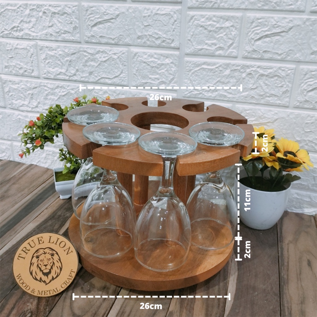 Jual Stand Gelas Gantungan Gelas Kayu/Rak gelas Holder Stand | Shopee ...
