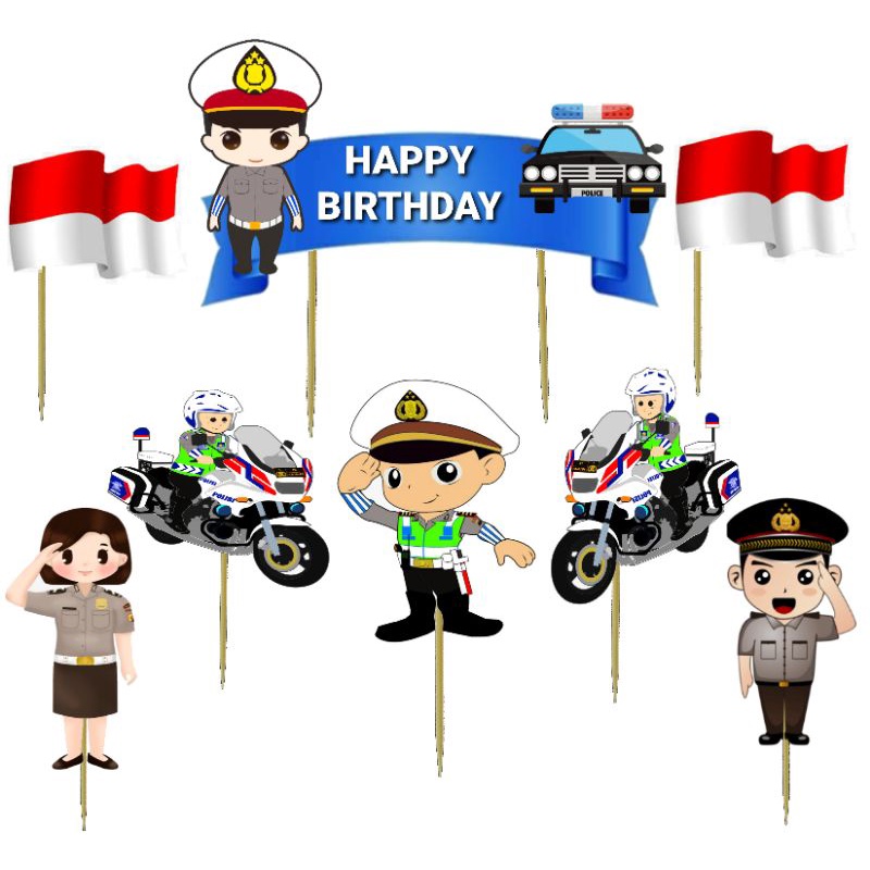 Jual Topper Cake/Cupcake Tambah Nama, Hiasan Kue Ulang Tahun, Motif ...