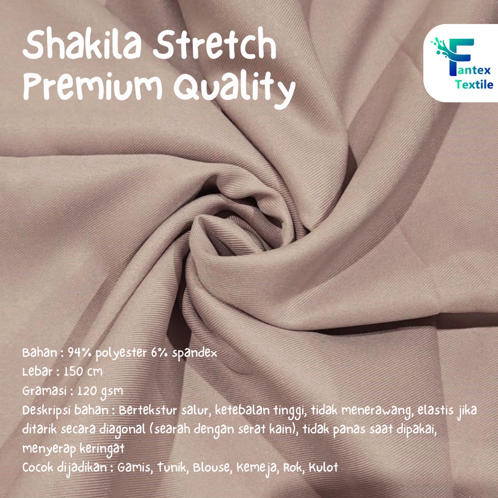 Jual Kain Bahan Shakila Premium Sakila Samira Syakila Twill Stretch ...