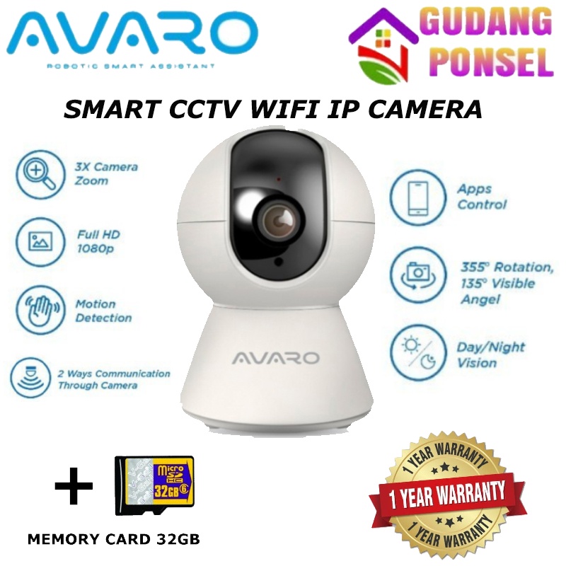 Jual AVARO SMART CCTV WIFI IP CAMERA IN DOOR GARANSI RESMI | Shopee Indonesia