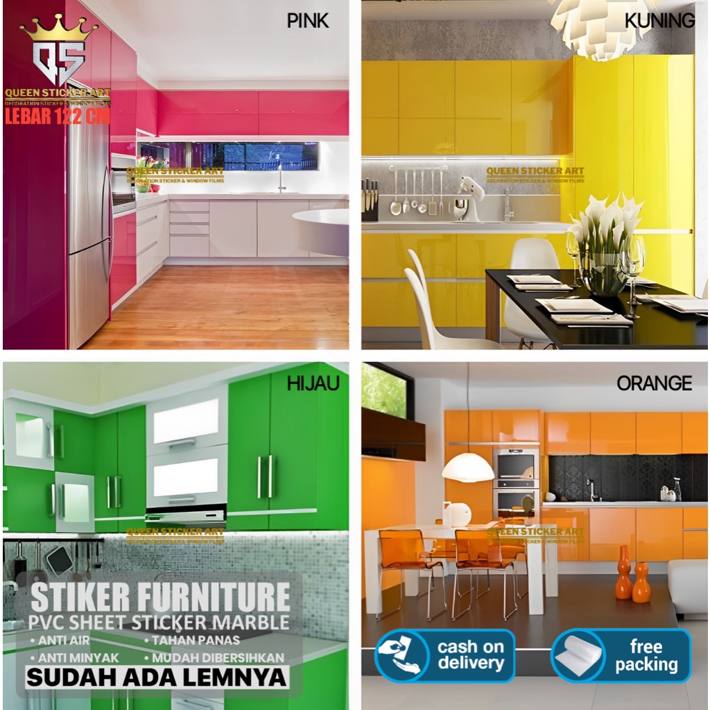 Jual Wall Sticker Wallpaper Stiker Lemari Meja Dapur Polos Warna Pink ...