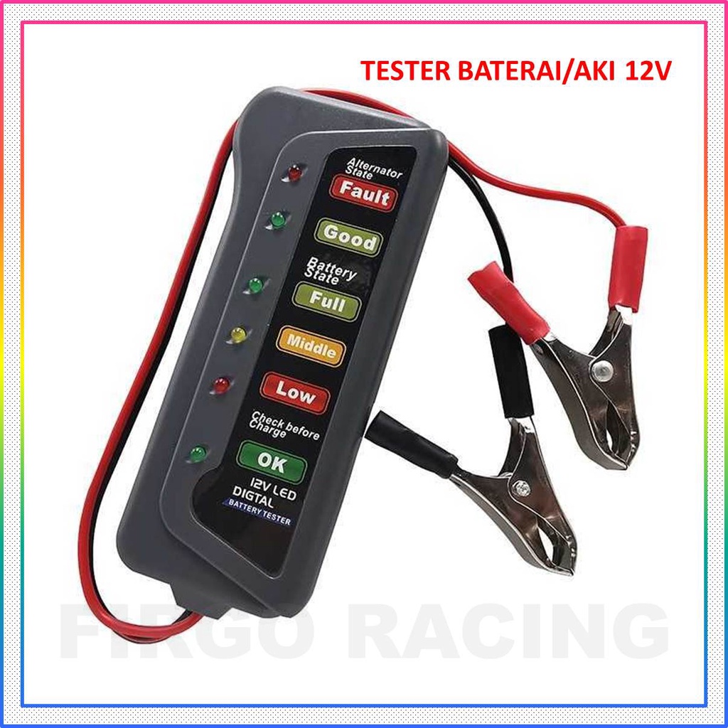 Jual Alat Tester Baterai Tester Aki Digital Alternator Mobil 12V 6 LED ...