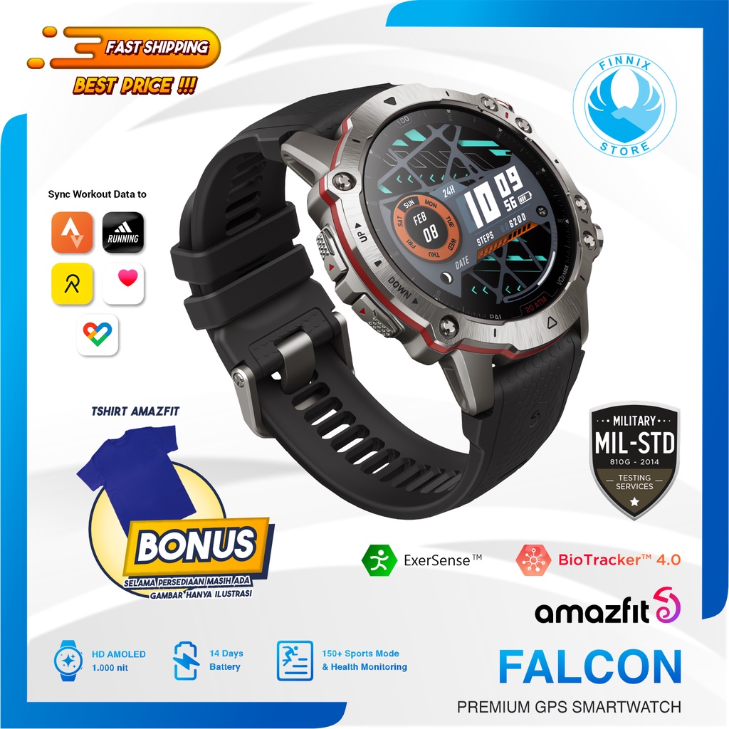 Jual Amazfit Falcon Titanium Body Military Grade Zepp Coach Smartwatch ...