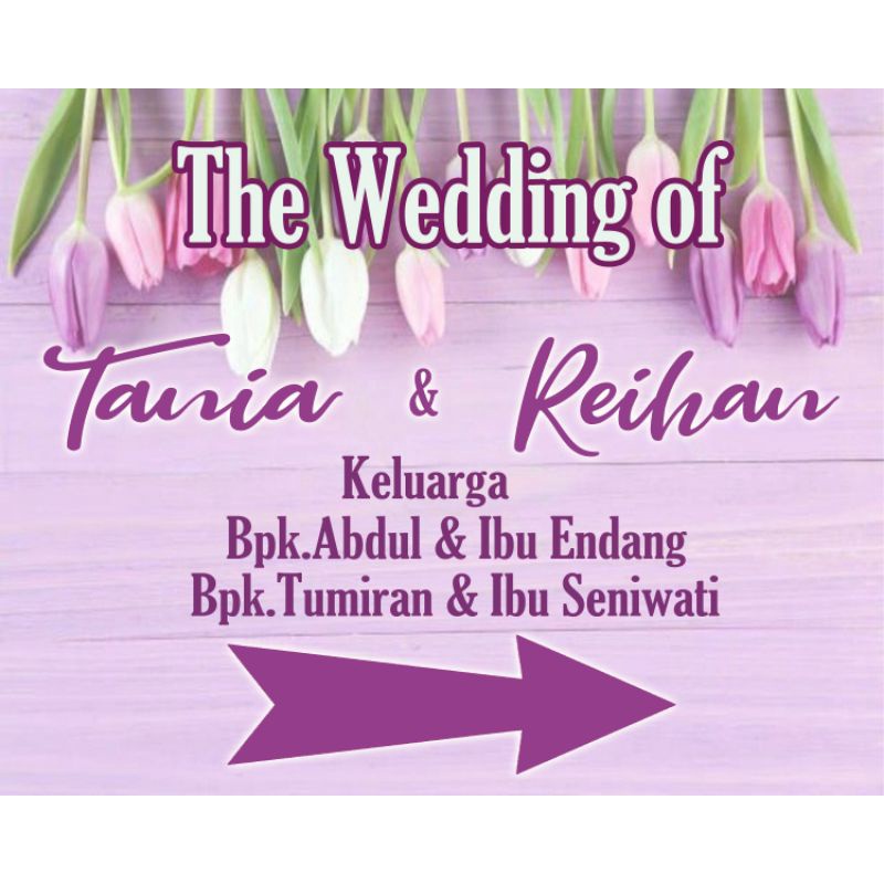 Jual banner petunjuk arah/ banner wedding/ banner pernikahan | Shopee Indonesia