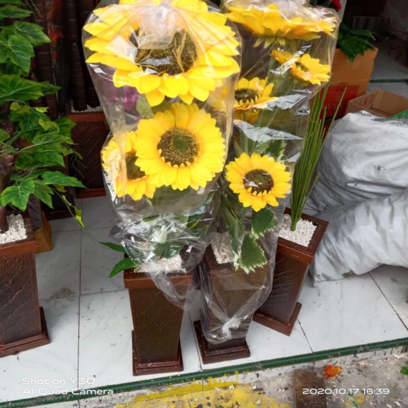 Jual BUNGA PLASTIK // TANAMAN PAJANGAN + POT JUMBO // PAJANGAN IMITASI ...