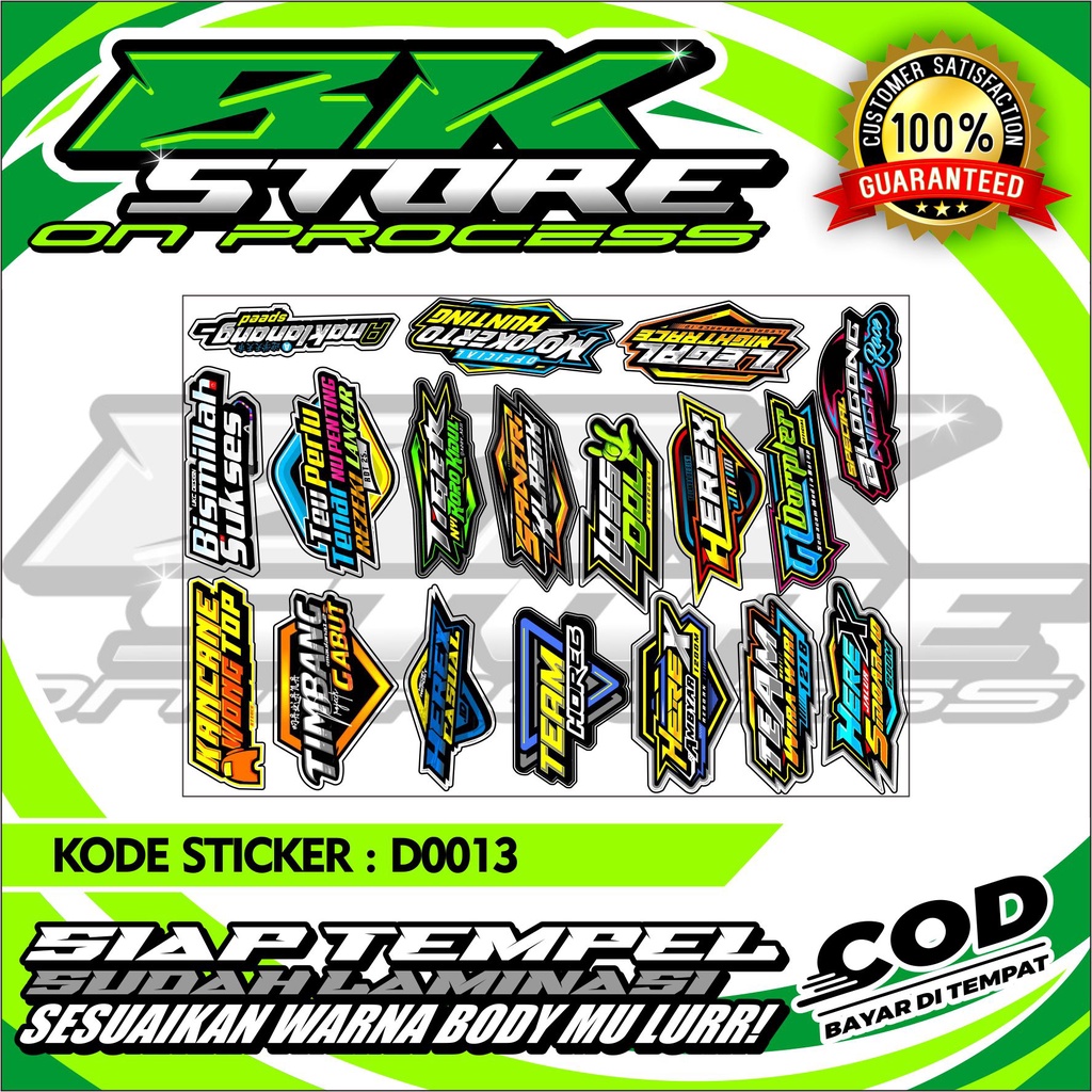 Jual STICKERPACK HEREX RACING HOLOGRAM/VYNIL KEKINIAN FULL LAMINASI ...