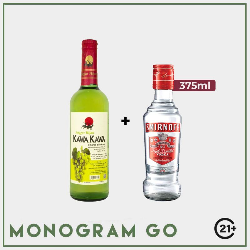 Jual Kawa Kawa Anggur Hijau 600ml + Smirnoff Vodka No.21 Triple ...