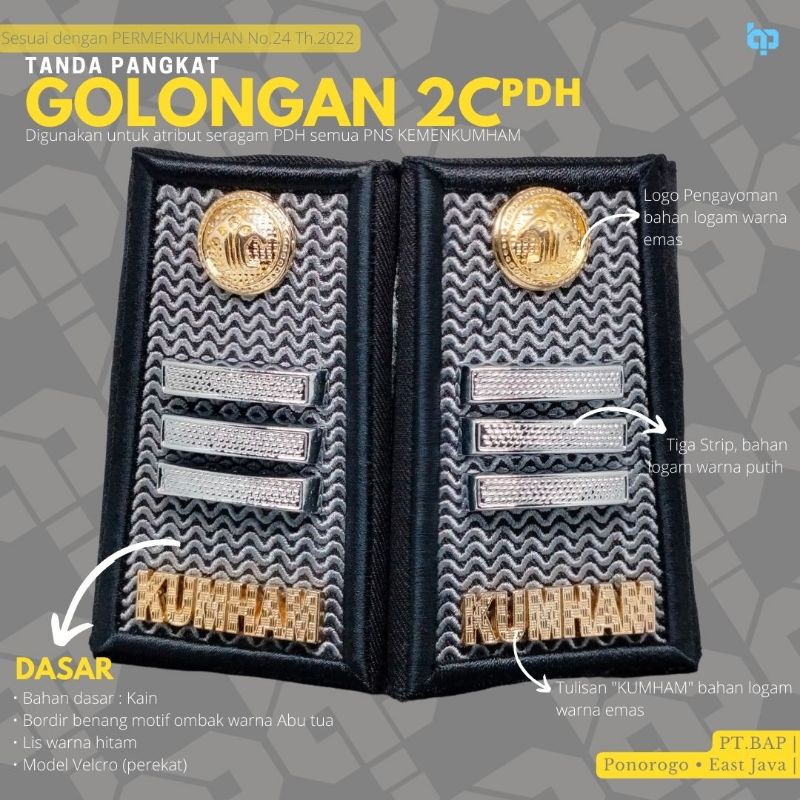 Jual Tanda Pangkat PDH Kemenkumham Golongan 2C | Shopee Indonesia