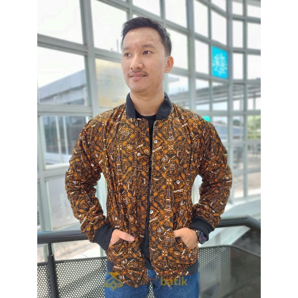 Jual Jaket Batik Handmade Motif Pesona Jogja Coklat | Shopee Indonesia