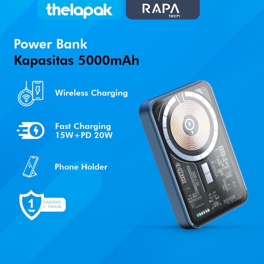 Jual Powerbank Fast Charging 5000mAh Rapa Origin Crystal Power Bank ...
