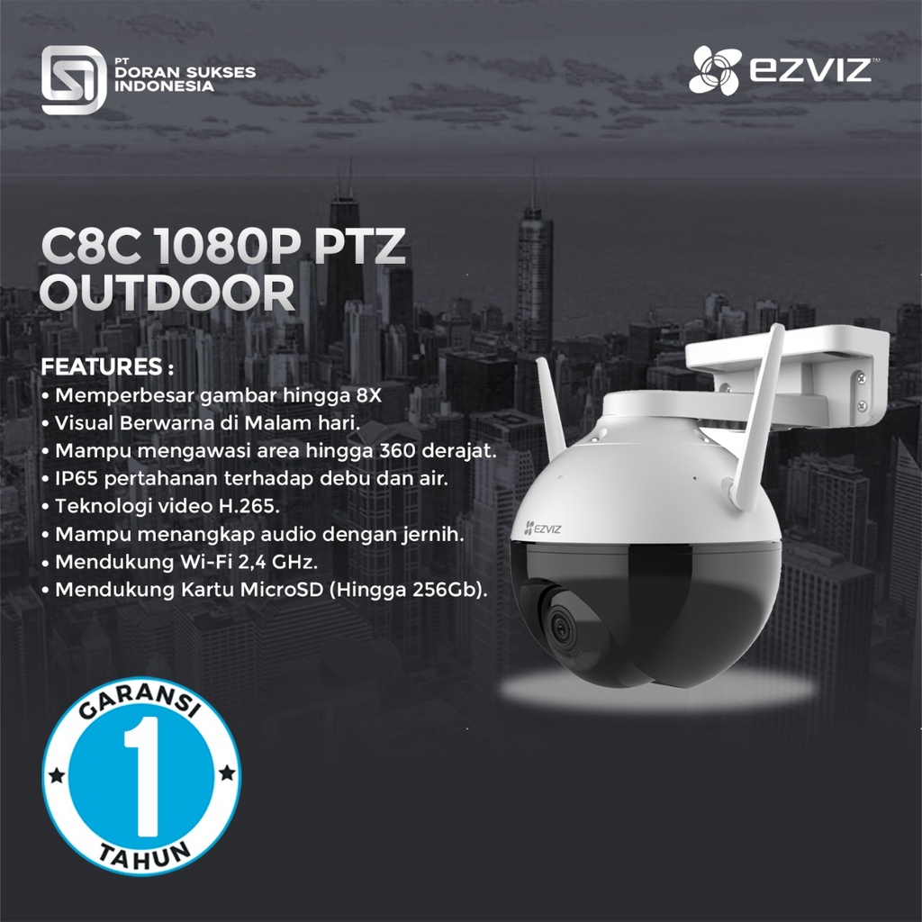 Jual CCTV Outdoor EZVIZ C8C 1080P - Pro AI Color Night Vision Pan ...