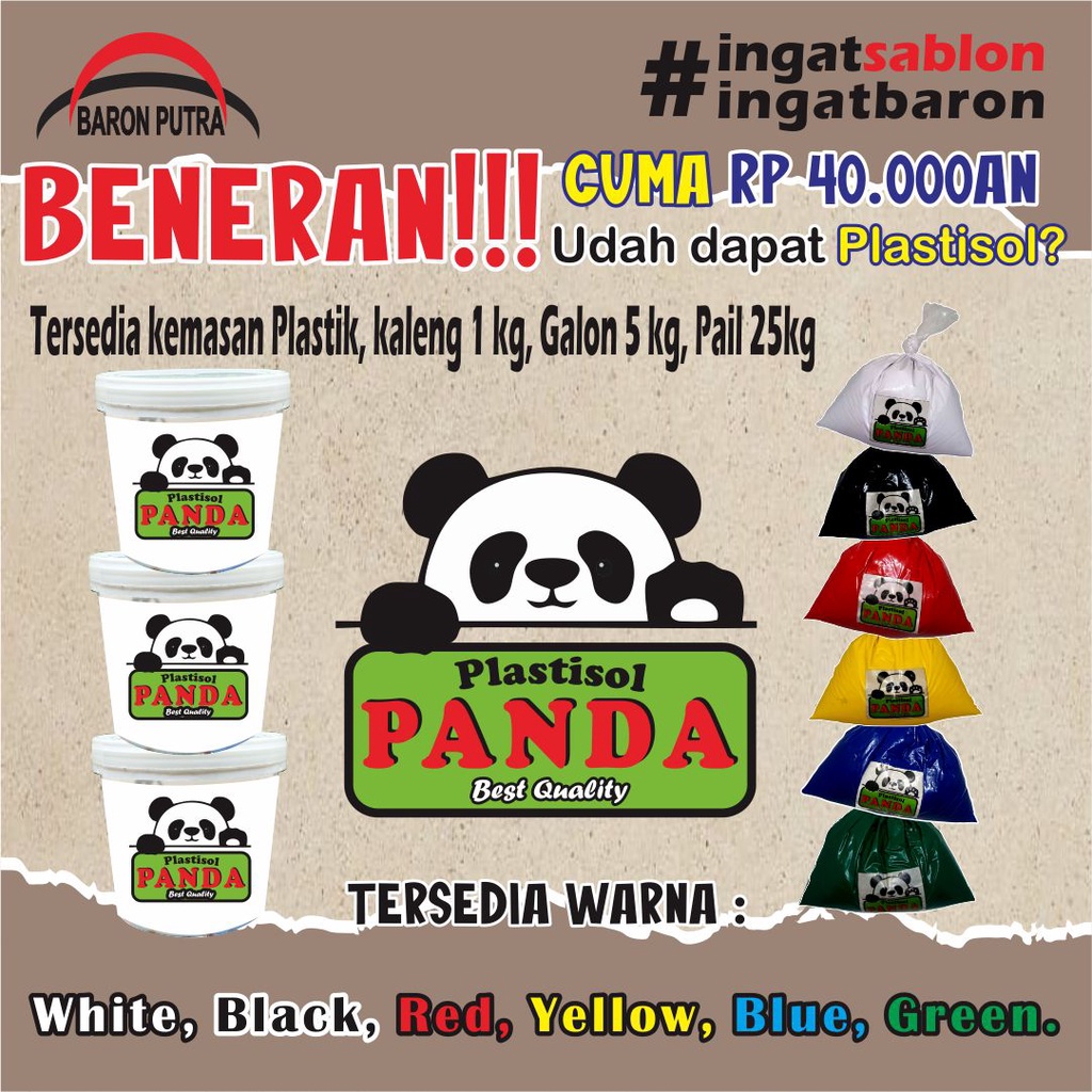 Jual PLASTISOL PANDA 1KG PLASTIK | Shopee Indonesia