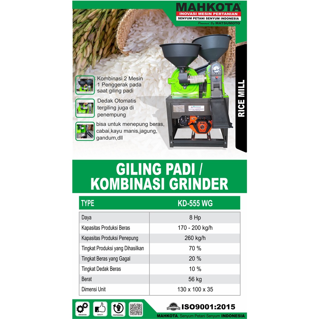 Jual Mahkota Mesin Giling Padi Mini Dan Penepung Portable KD 555 WG | Shopee Indonesia