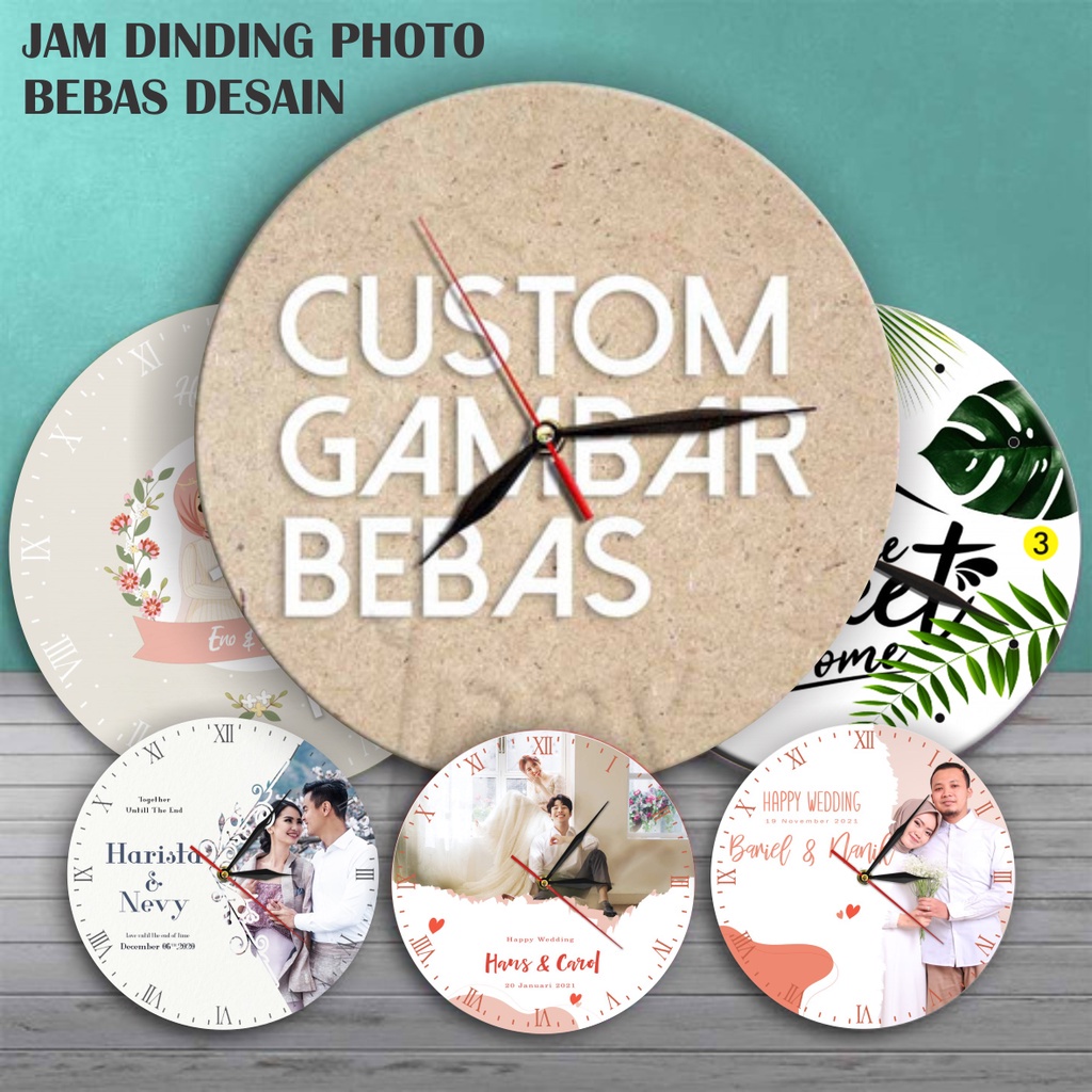 Jual Jam dinding karakter poto Custom/jam Foto Kado Pernikahan Souvenir ...